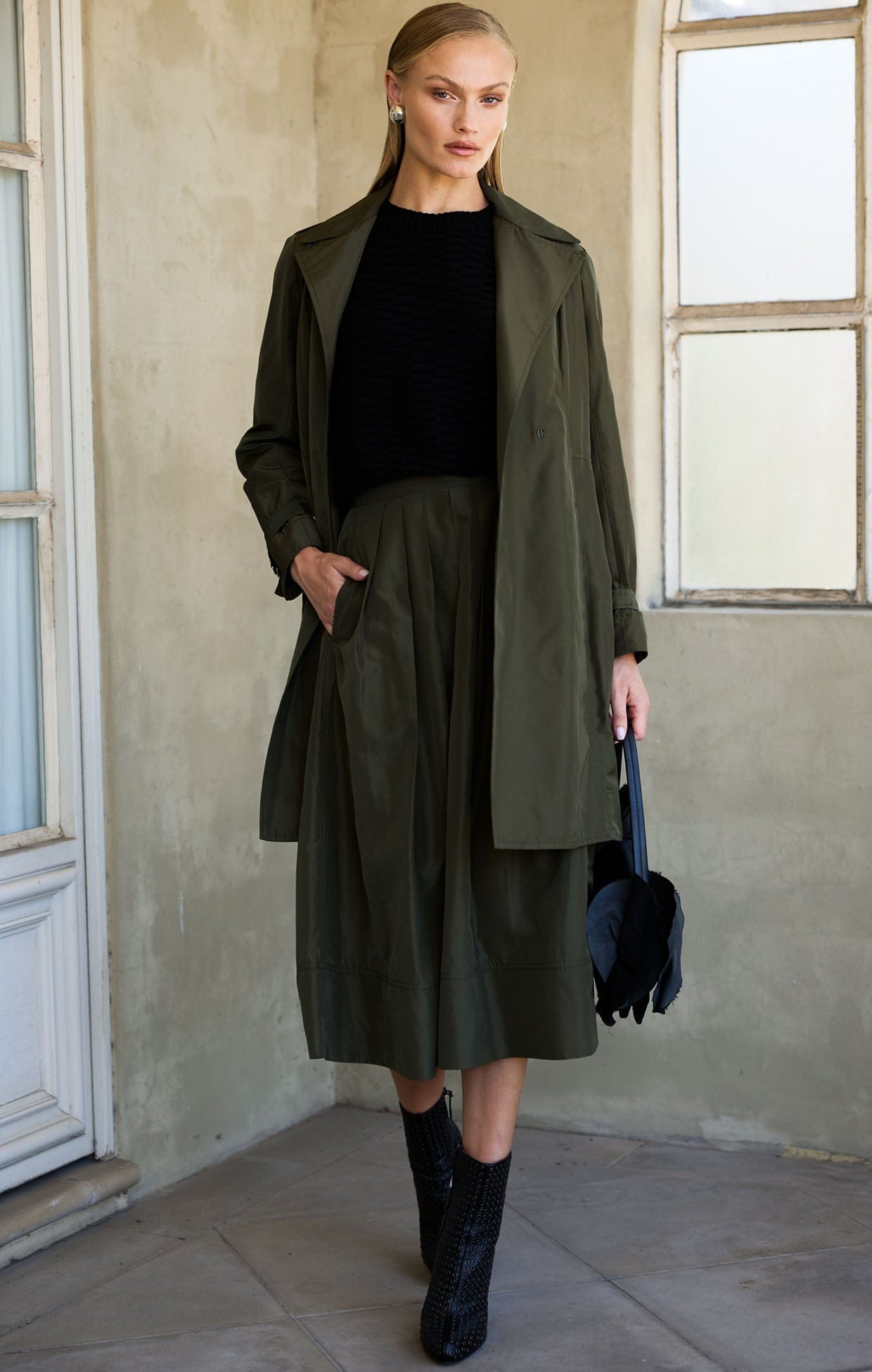 Streamlined Trench Coat - SACHA DRAKE | Button Fastening Trench Coat