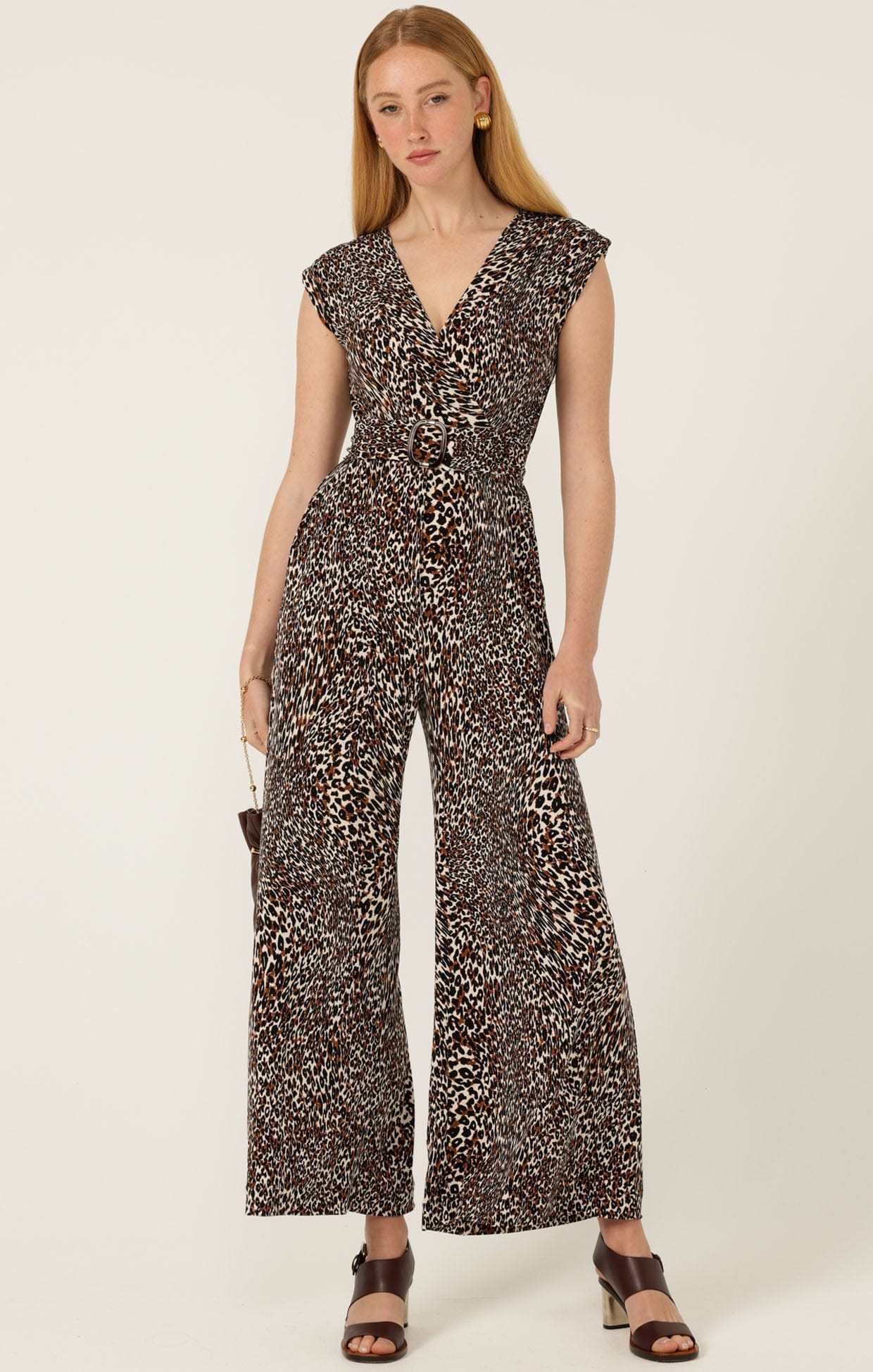 Concetta Wide Leg Jumpsuit in Animal - SACHA DRAKE