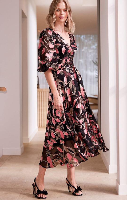 Vivienne Wrap Dress in Navy Blue - SACHA DRAKE
