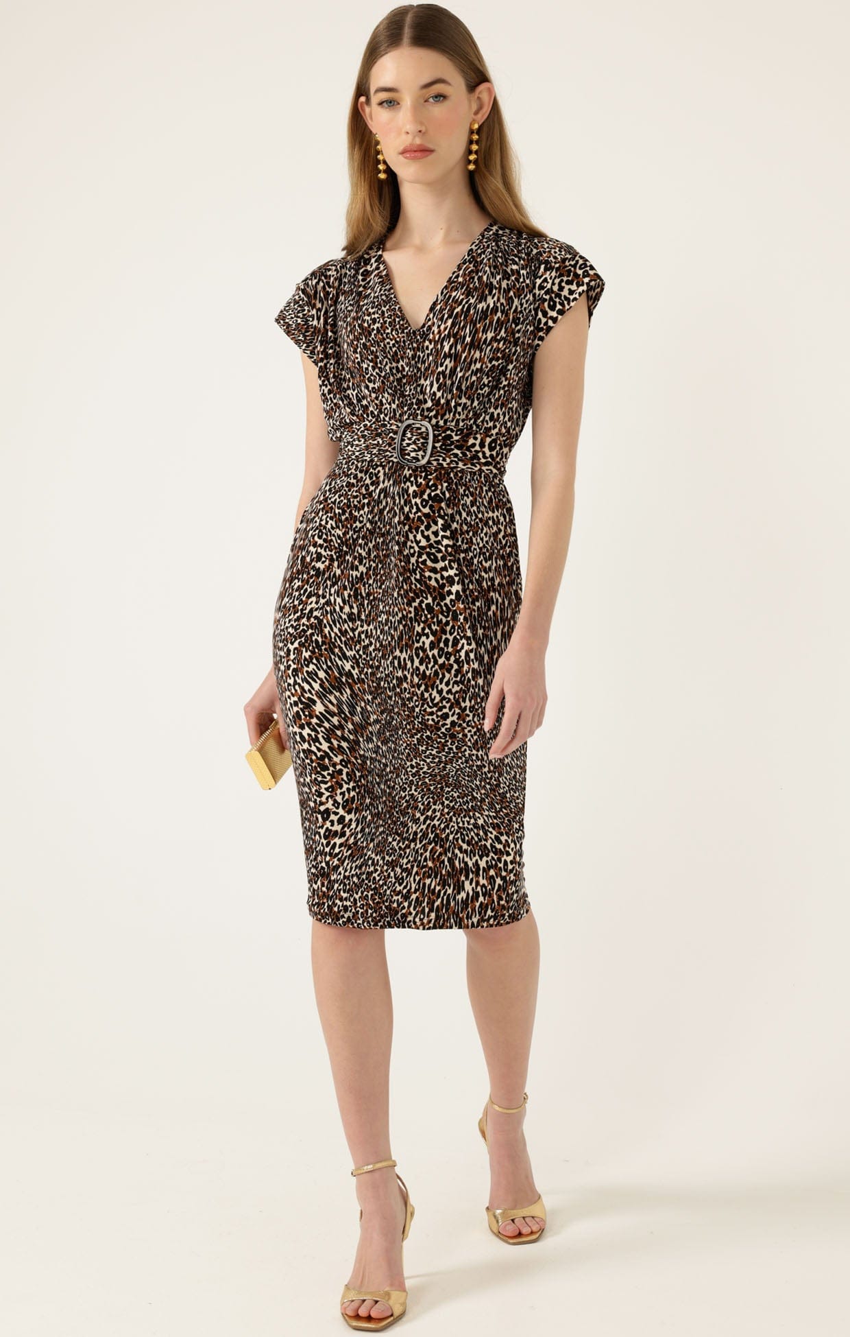 Embla Stretch Jersey Dress in Animal Print - SACHA DRAKE