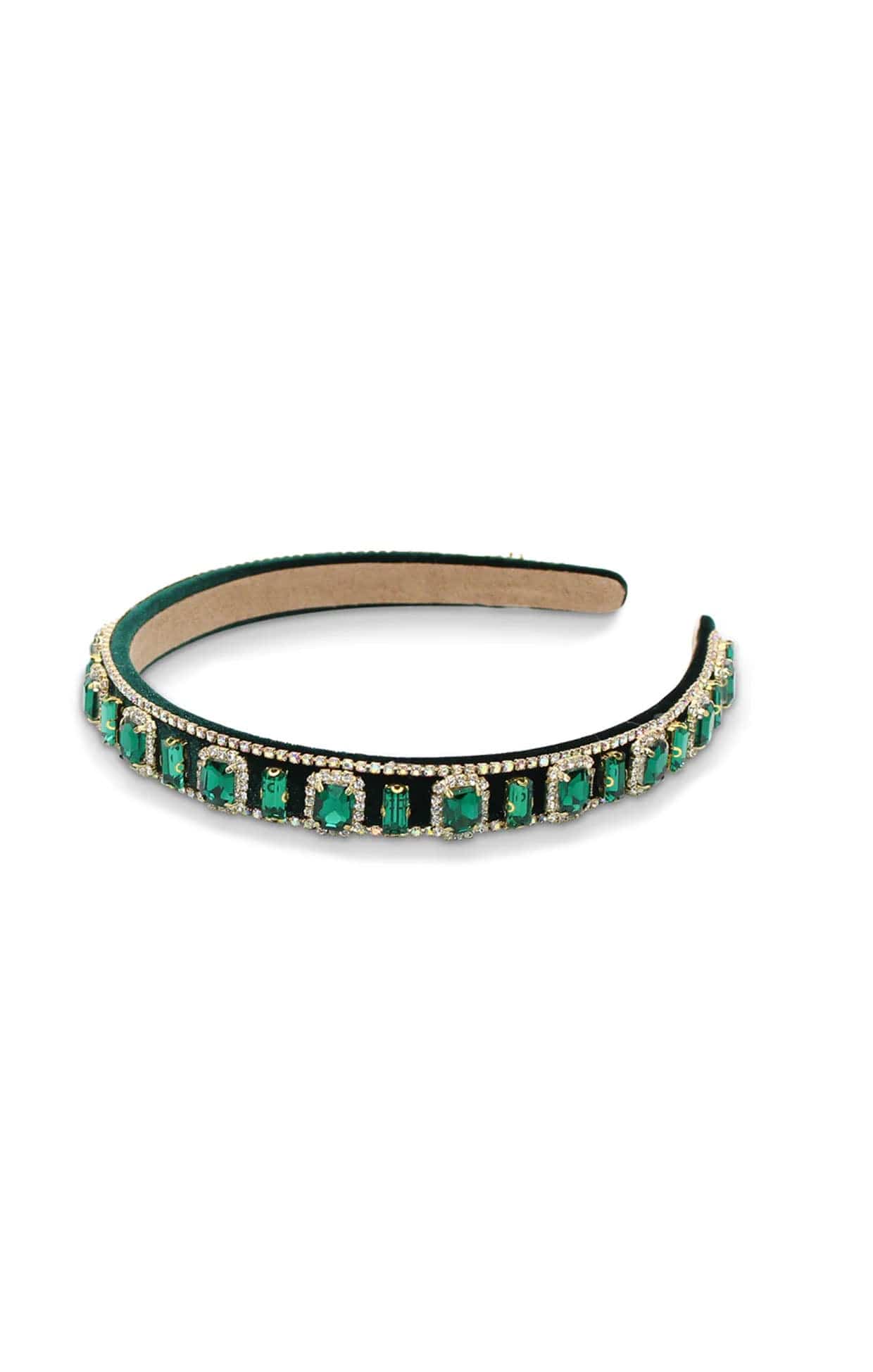 Sabine Headband in Emerald by Morgan & Taylor - SACHA DRAKE
