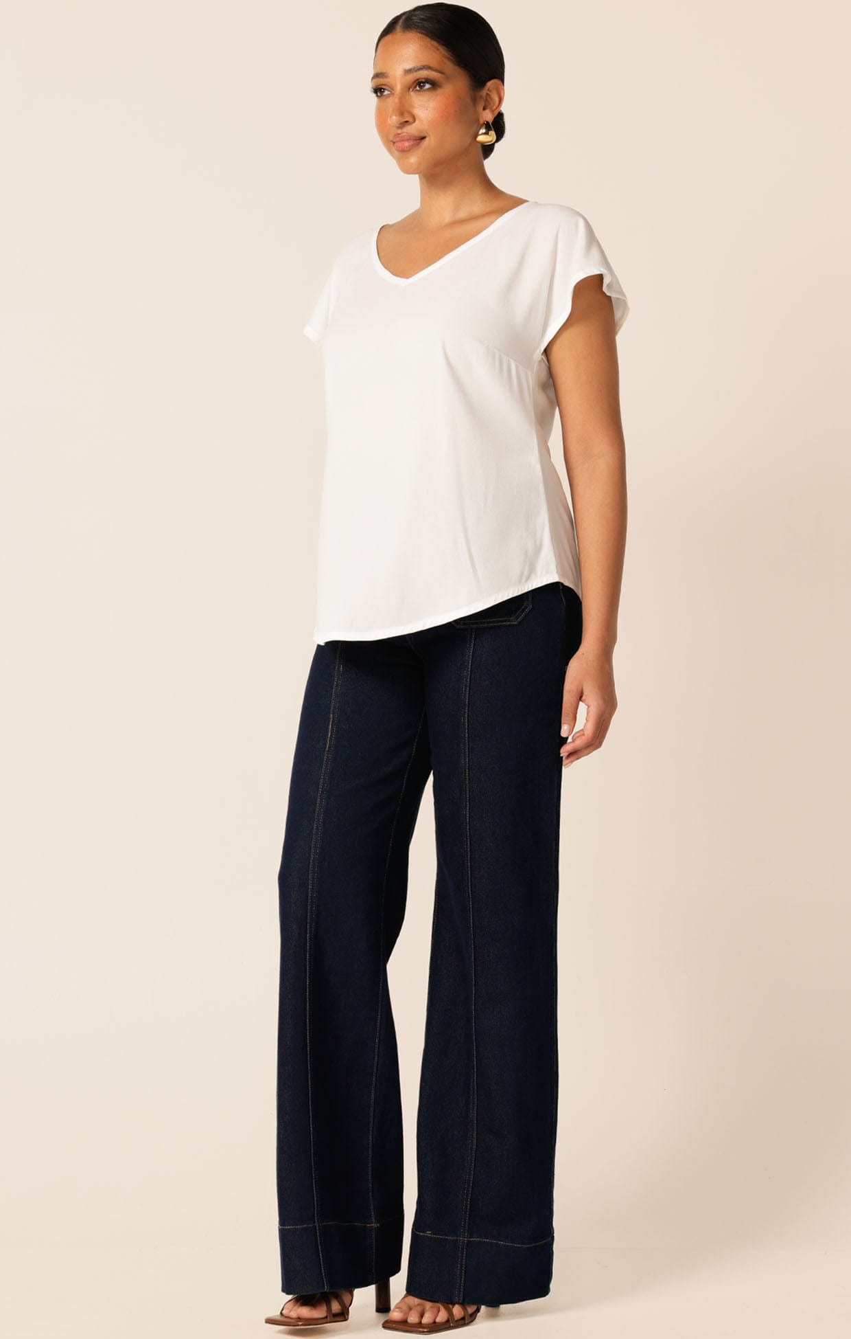 Analia Reversible Stretch Top in White - SACHA DRAKE