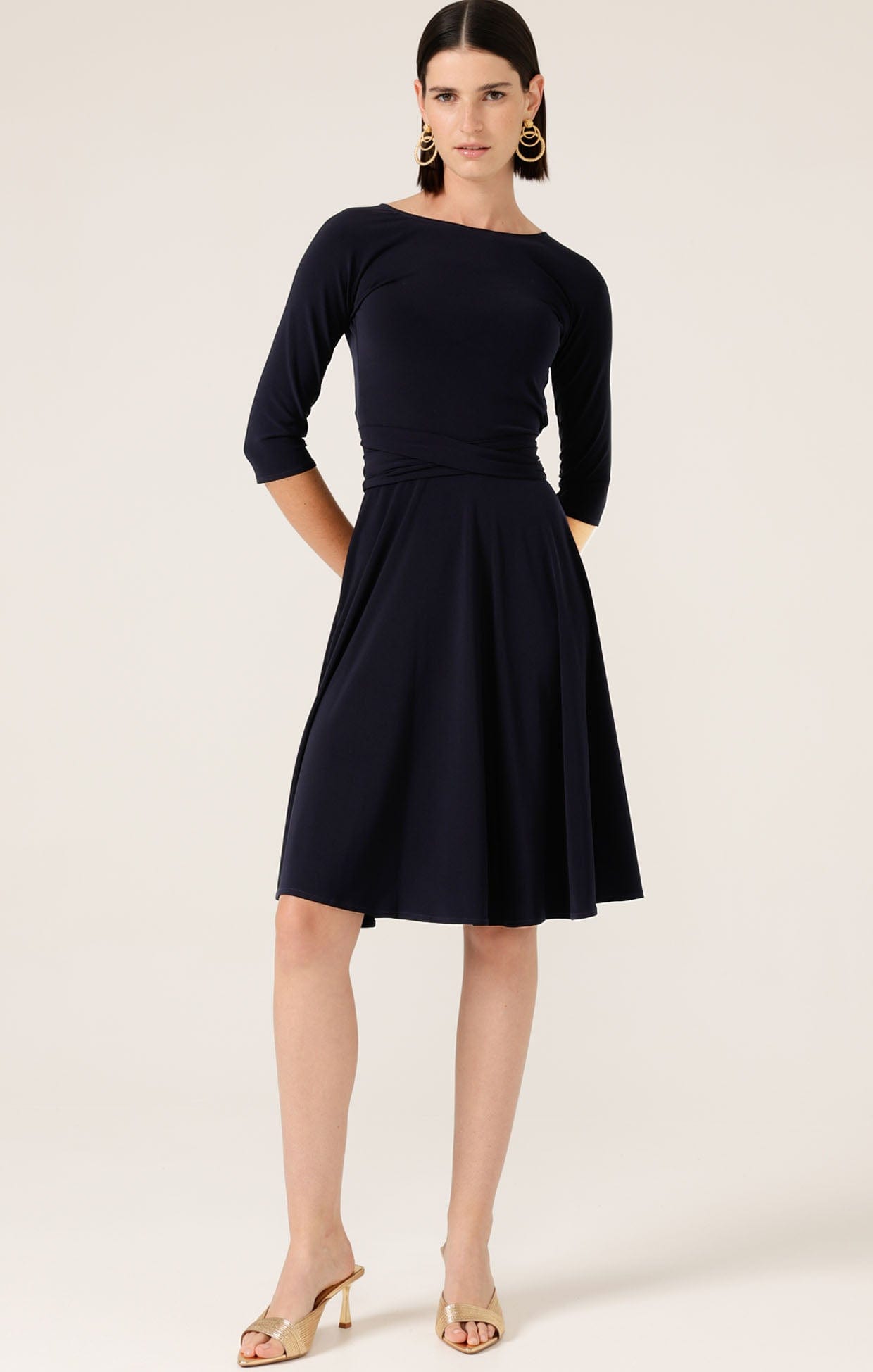 Reverse Wrap Dress in Navy – SACHA DRAKE