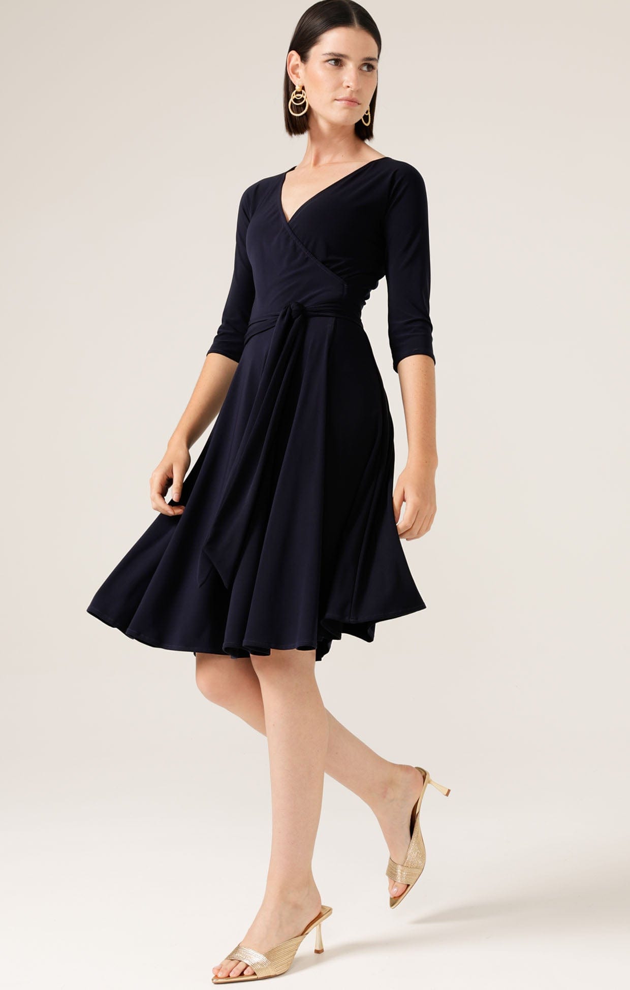 Reverse Wrap Dress in Navy – SACHA DRAKE