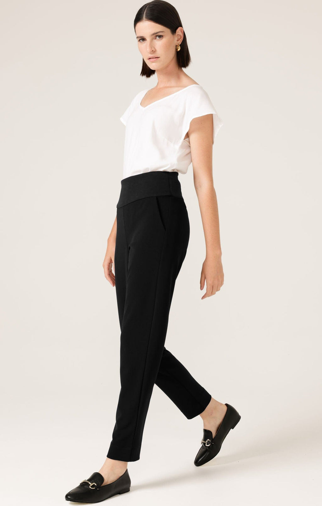 Black Tapered Leg Pant - SACHA DRAKE