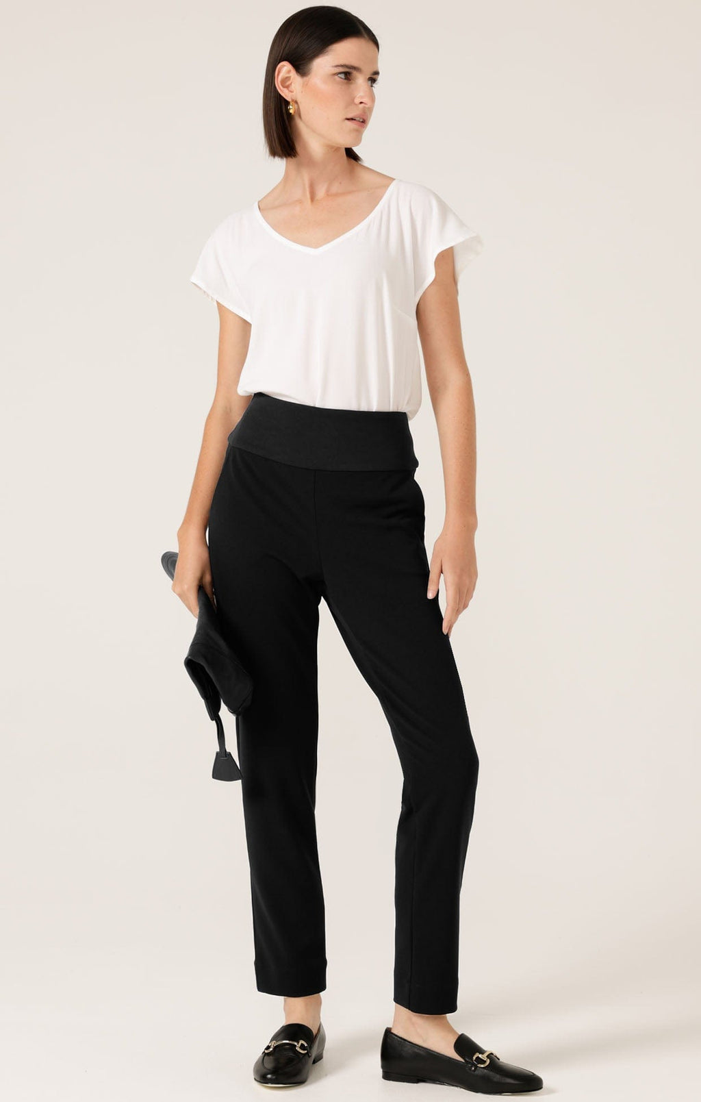 Black Tapered Leg Pant - SACHA DRAKE