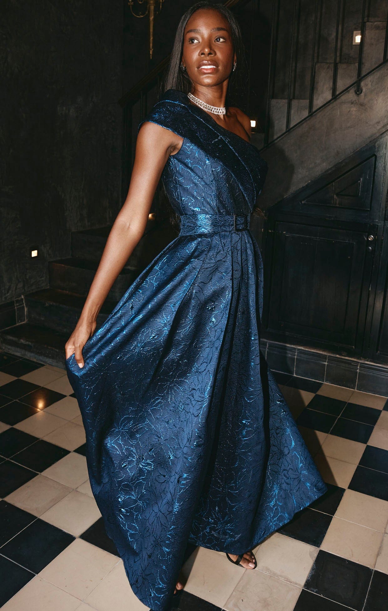 Twilight Jacquard Evening Maxi Gown - SACHA DRAKE