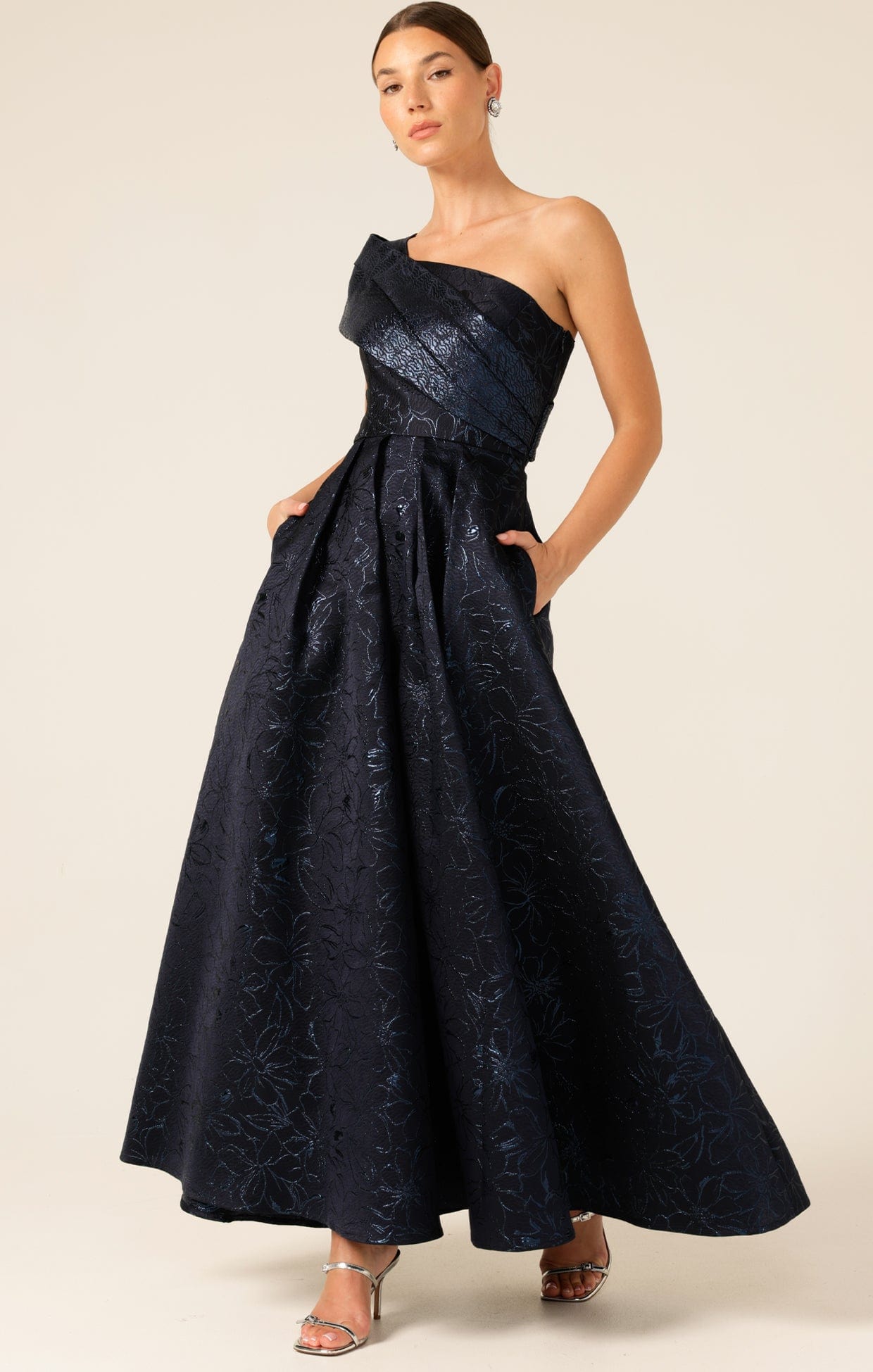 Twilight Jacquard Evening Maxi Gown - SACHA DRAKE