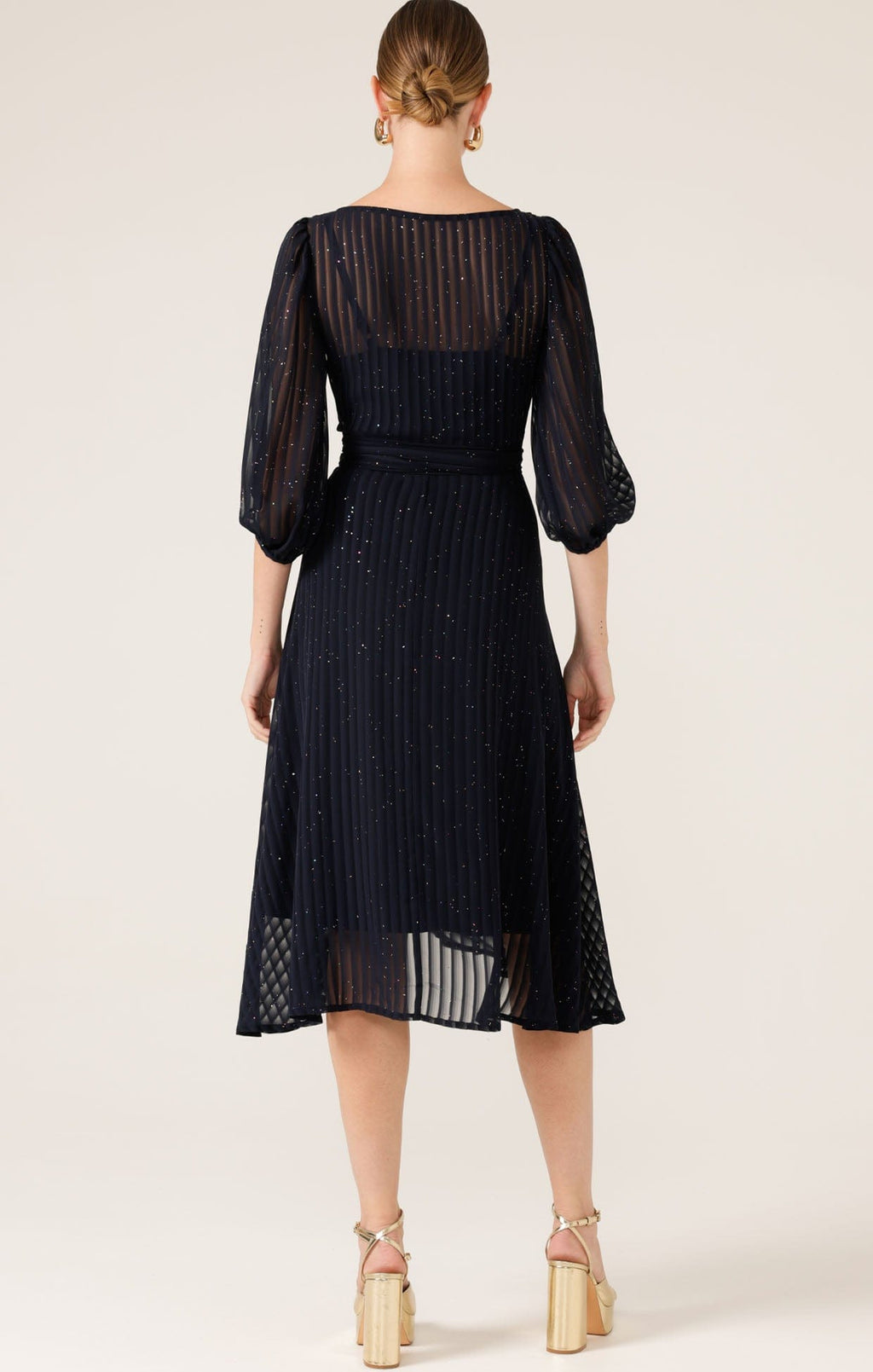 Vivienne Wrap Dress in Navy Blue - SACHA DRAKE