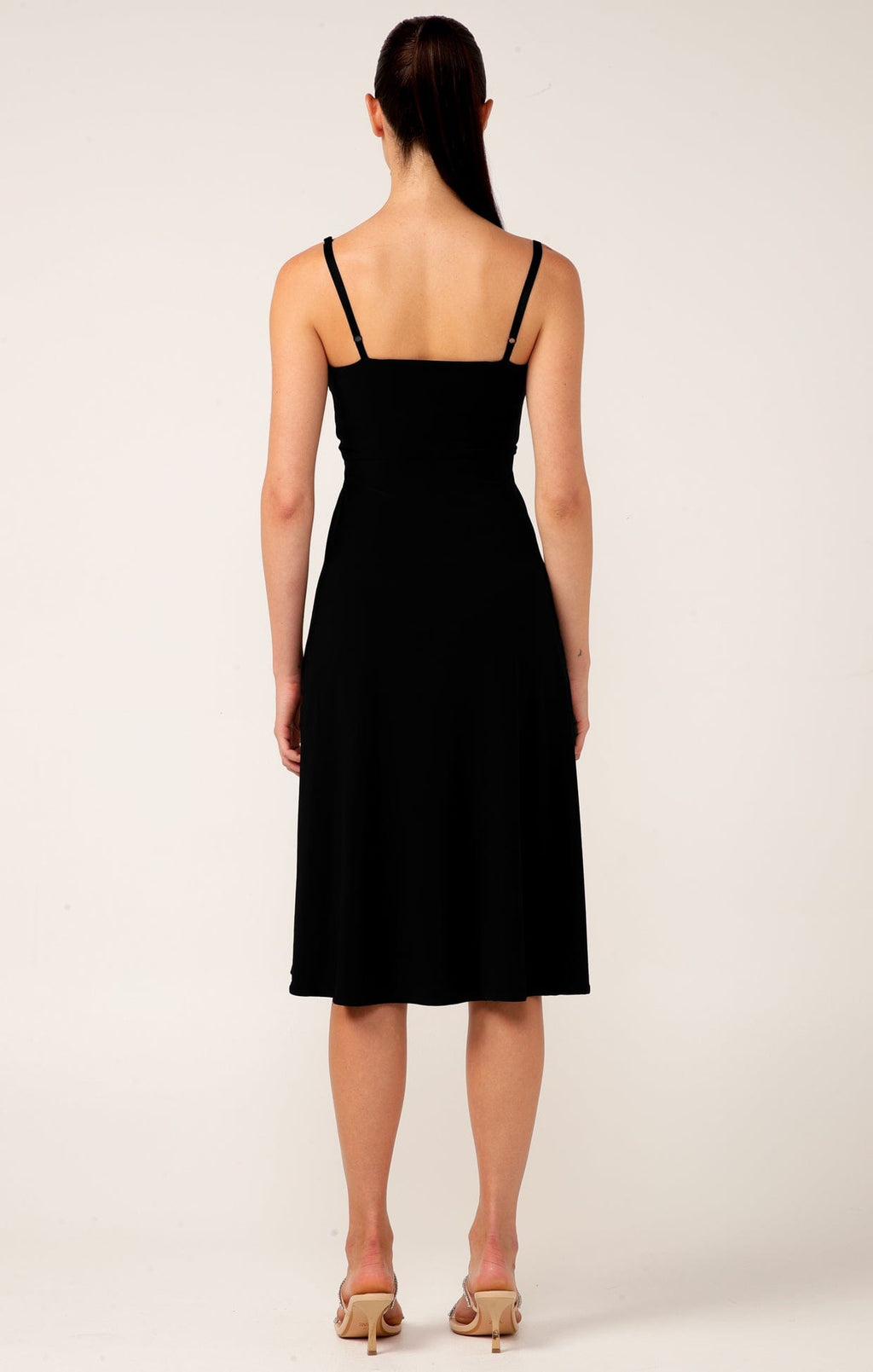 Cross Over Slip Dress in Black - SACHA DRAKE
